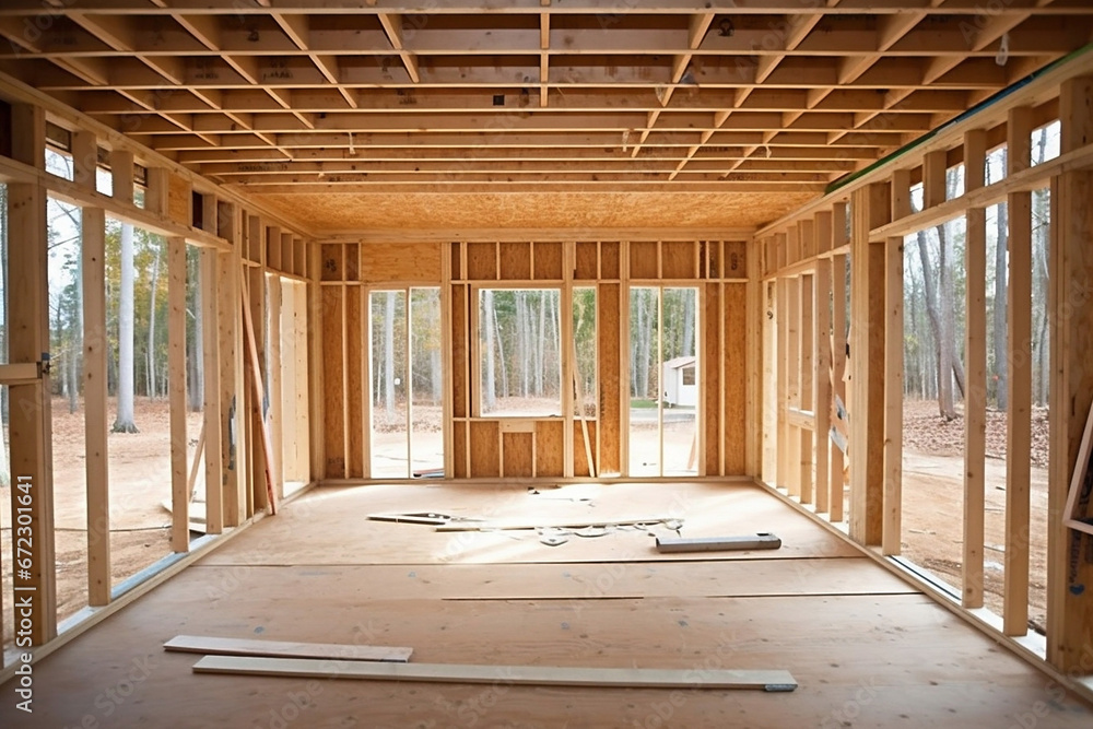 Beams construction residential wooden framing home housing wood ...