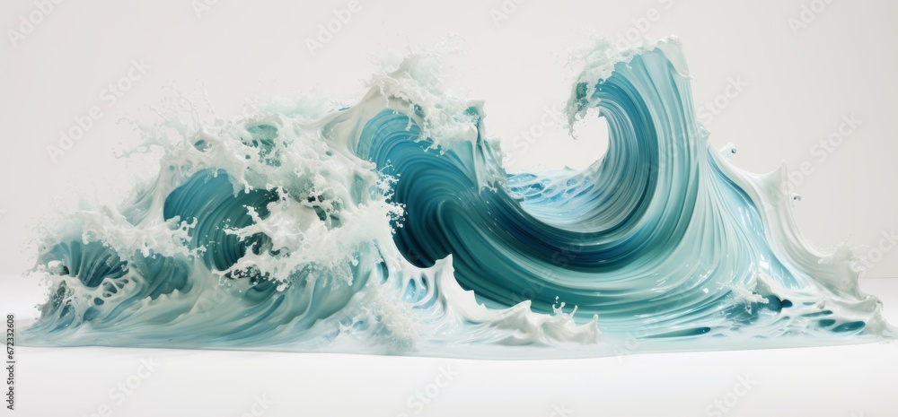 3D sea wave sculpture, Frozen ocean, Glass, Modern contemporary art ...