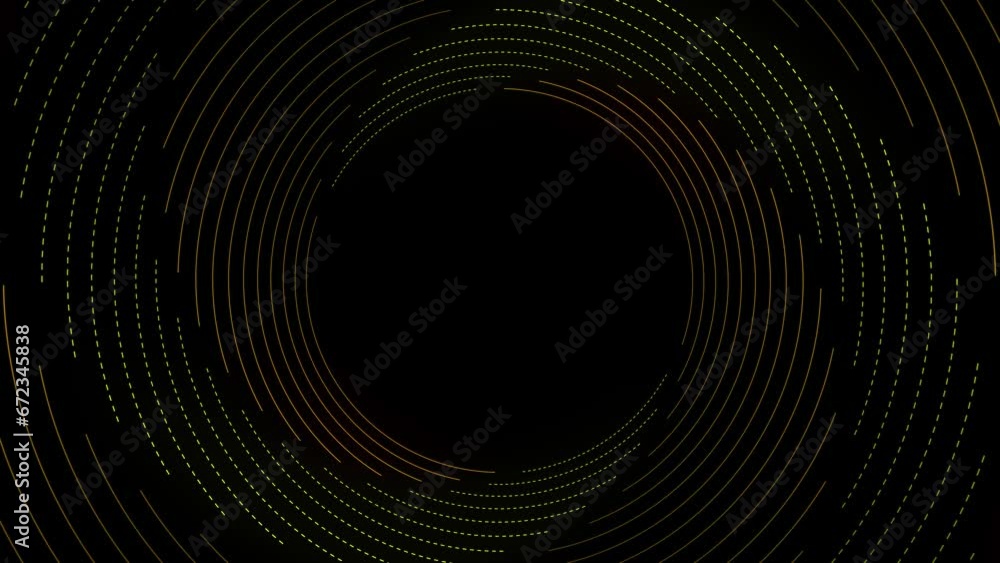 Loop animation with expanding concentric circles (gray circles on black background) 4K. vídeo de ...
