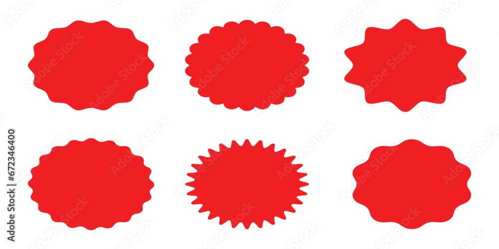Collection of red price sticker, sunburst badges.Starburst vintage ...