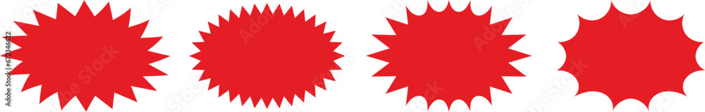 Collection of red price sticker, sunburst badges.Starburst vintage ...