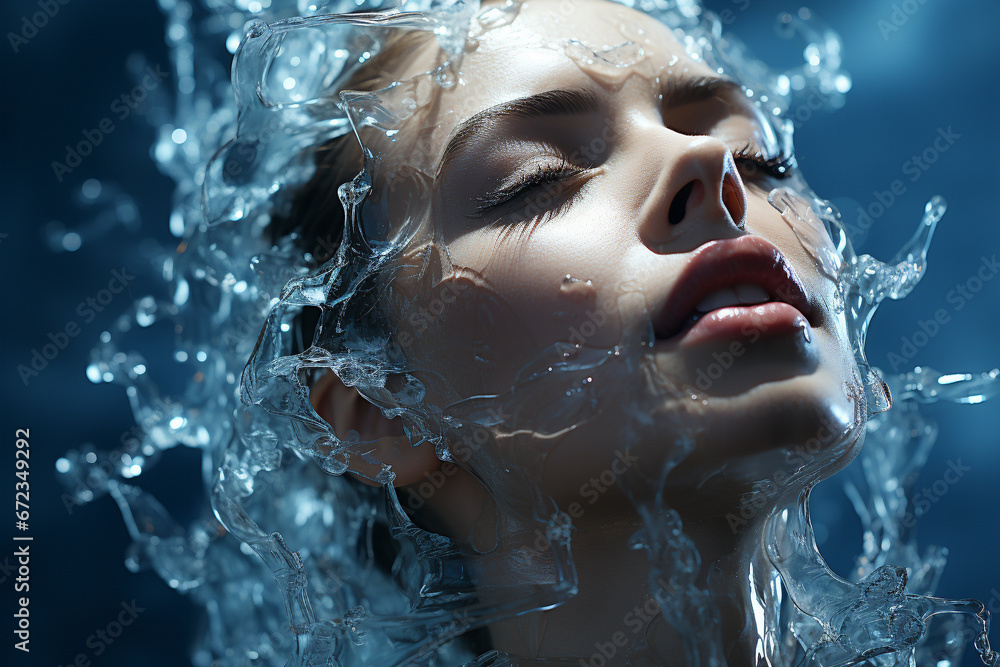 Refresh your skin with a splash of icy water, a perfect concept for ...