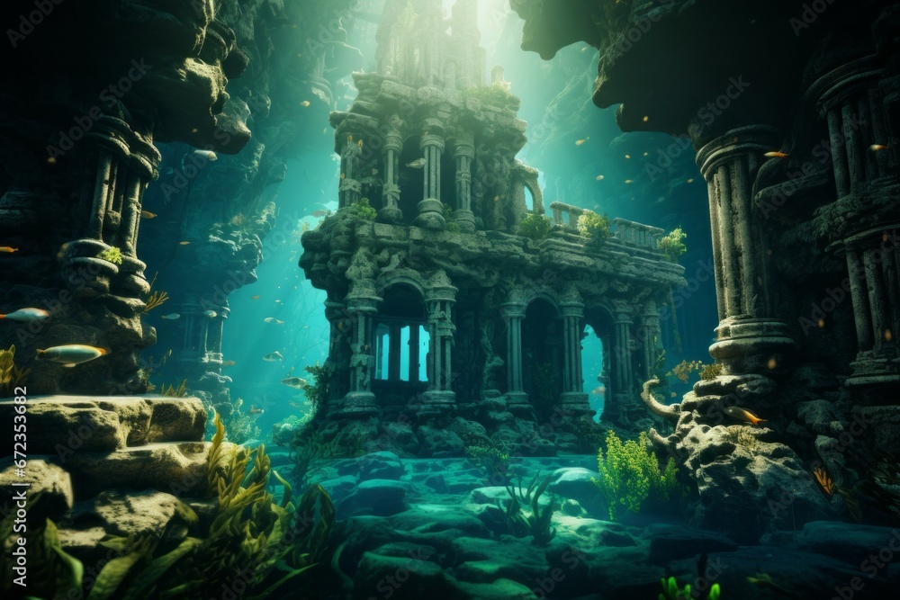 Foto de Legendary Atlantis. The sunken continent of an ancient highly ...