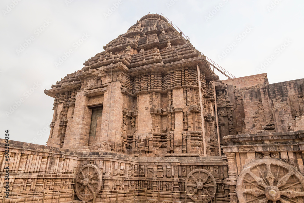 Ancient Indian architecture Konark Sun Temple in Odisha, India. This ...