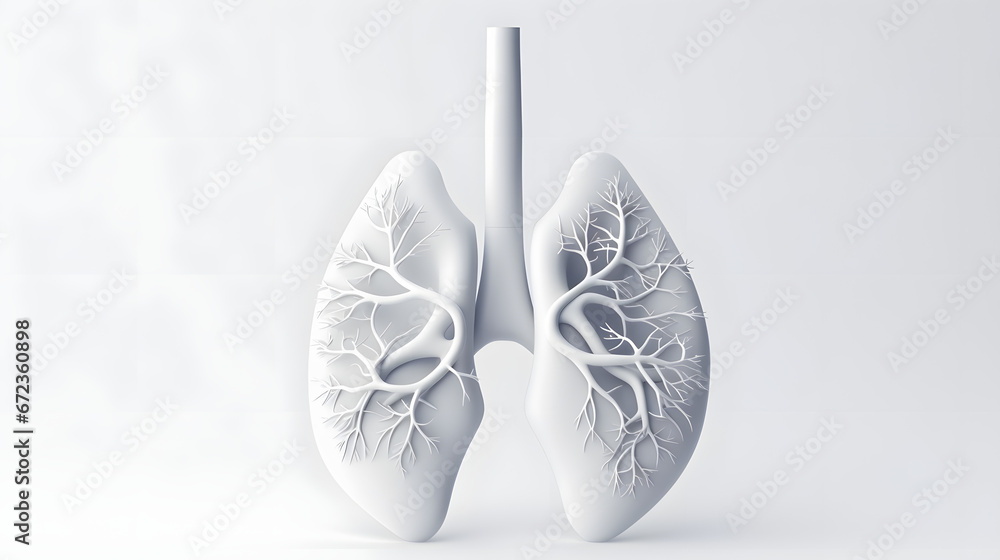 Human lung isolated on white health anatomy chest body section 3d ...