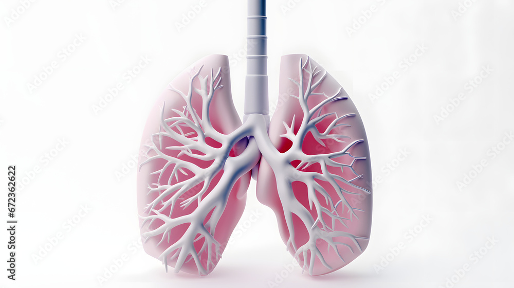 Human lung isolated on white health anatomy chest body section 3d ...