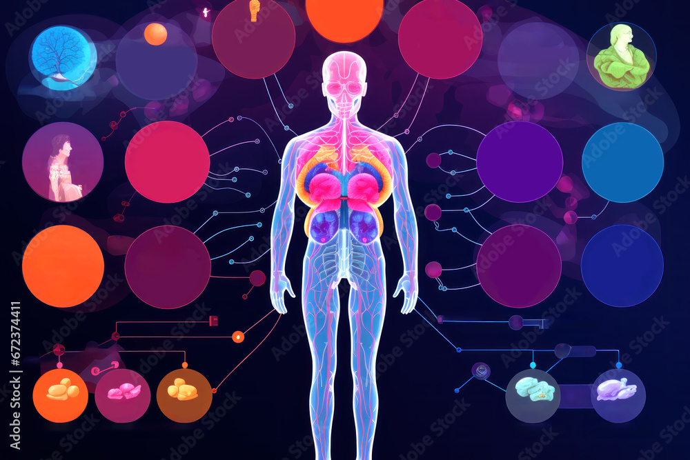 Medical infographic. Background illustration with anatomy of human body ...