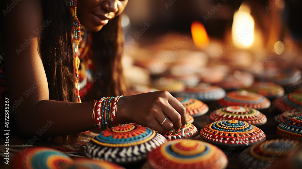 Aboriginal Art: An Aboriginal artist creating intricate dot paintings ...