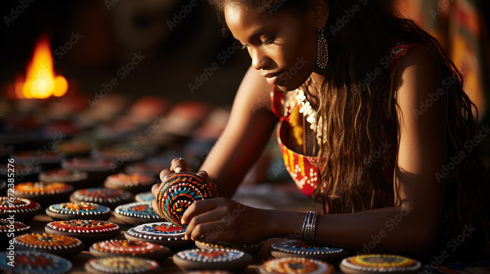 Aboriginal Art: An Aboriginal artist creating intricate dot paintings ...