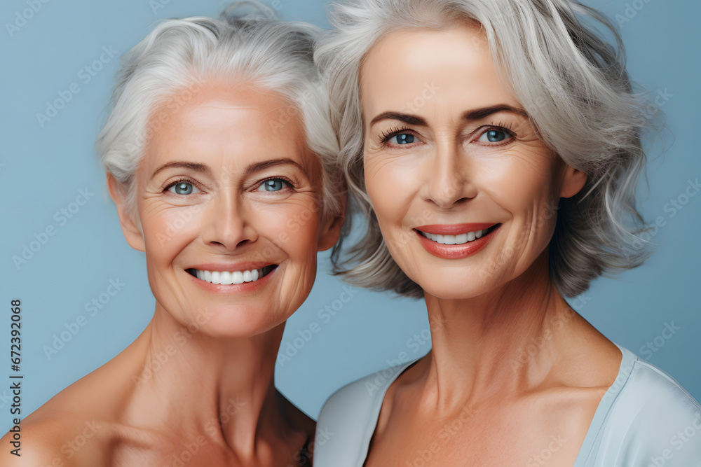 Beautiful woman in her fifties for natural beauty and skincare Stock ...