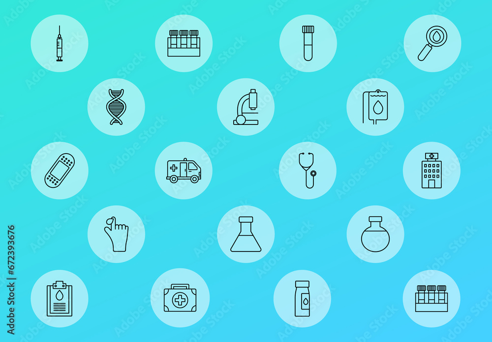Minimalist Medical and Healthcare Icons Set Stock Template | Adobe Stock