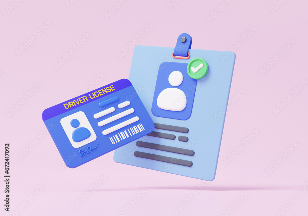 Driver license Id card and Identification staff company mark safety ...