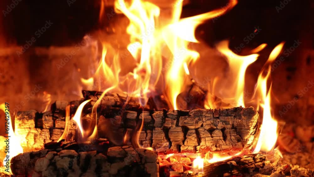 Fire in fireplace Watch This Fireplace Transform Your Evening.Cozy ...