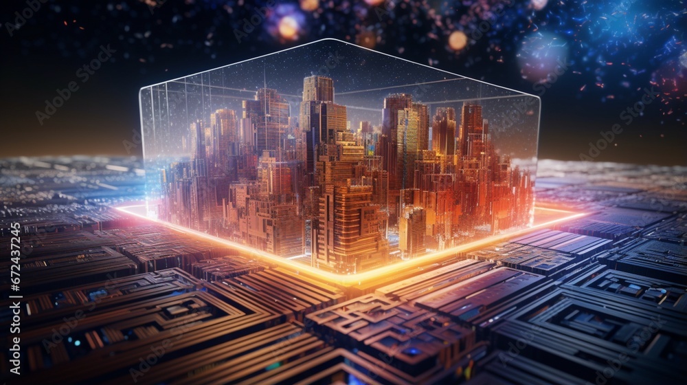 a super realistic image that gracefully portrays the world of Quantum ...