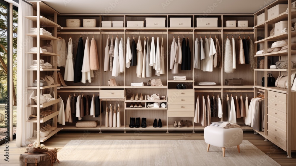 Modular closet system made up of standardized units to mix and match to ...
