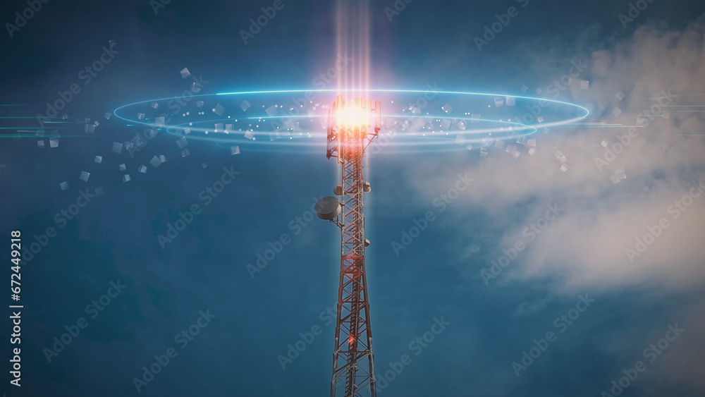 5G 4G Telecommunication tower. Telecom Antenna and Satellite Mobile ...