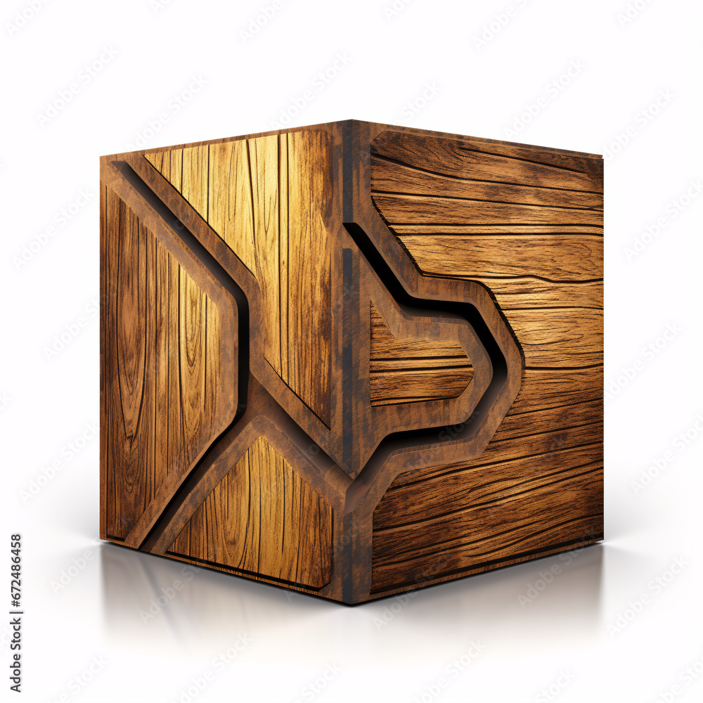 wooden box with beveled inset groove running along the surface at ...