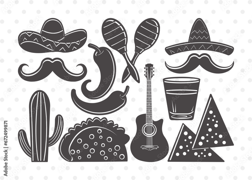 Vecteur Stock Mexican Clipart SVG Cut File | Mexican Svg | Cinco De ...
