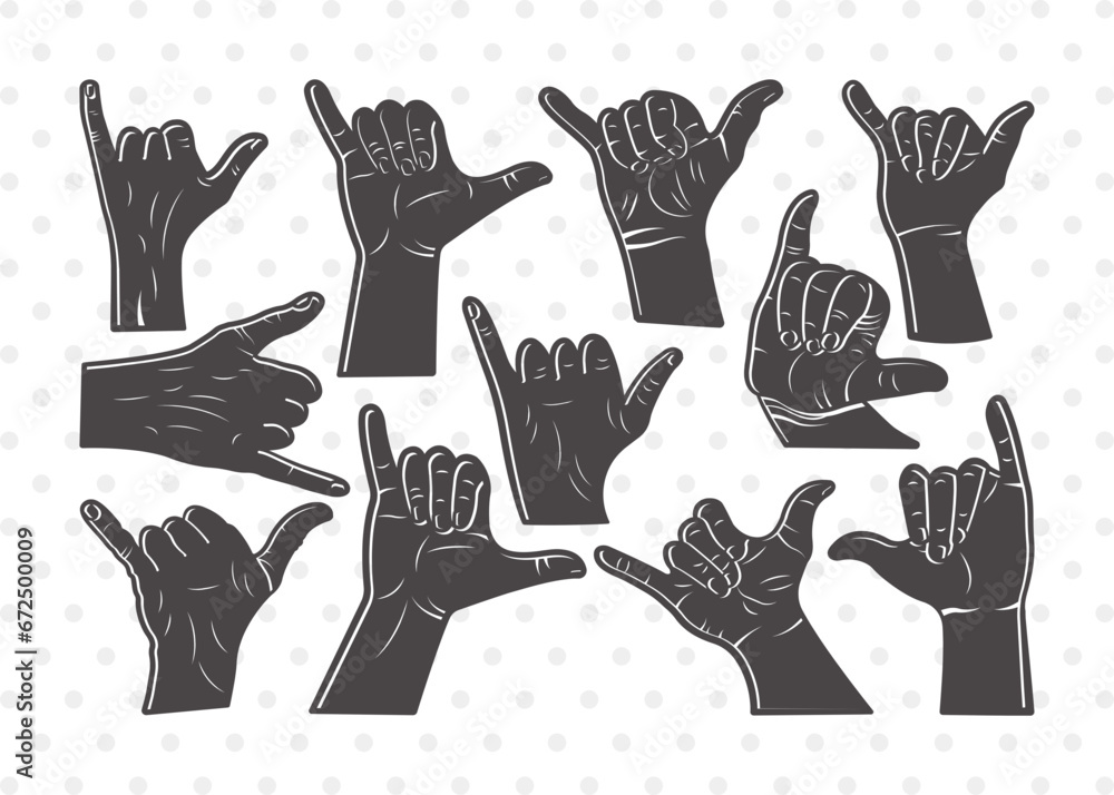 Vetor de Shaka Brah Clipart SVG Cut File | Hang Loose Svg | Hands Svg ...