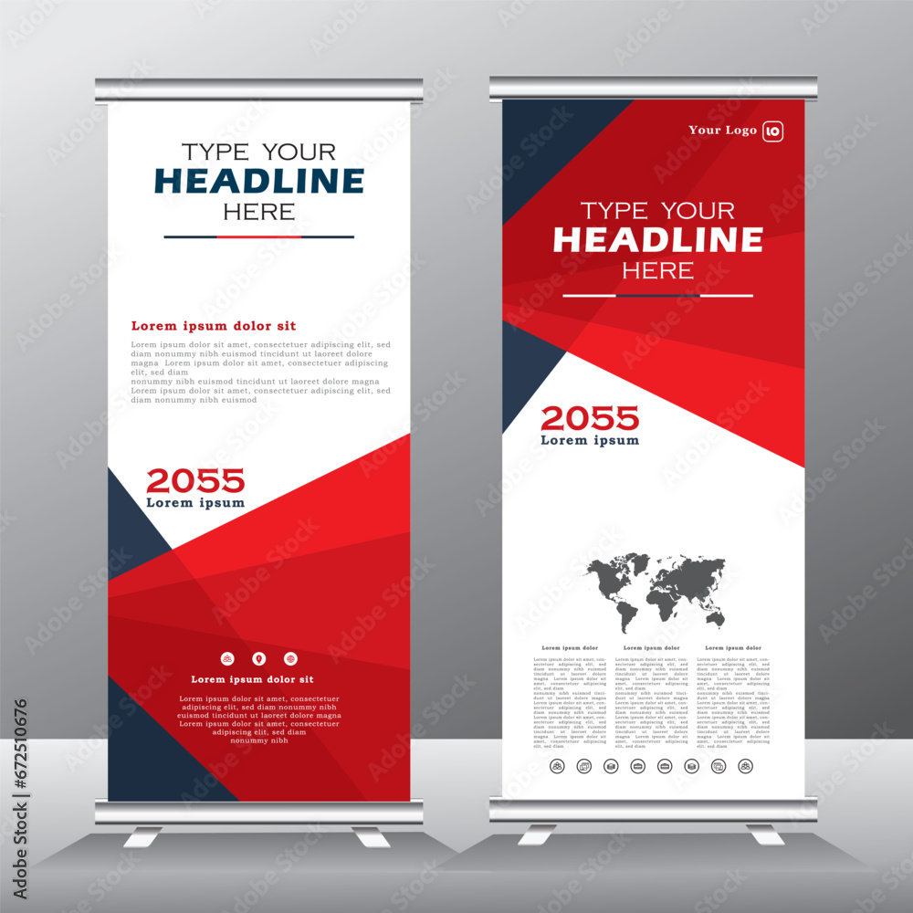 Business banner roll-up design, business roll up banner design template ...