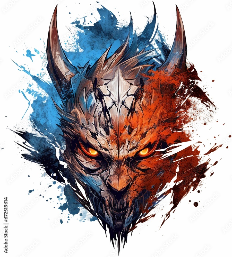 AI generated illustration of a portrait of a mythical creature in ...