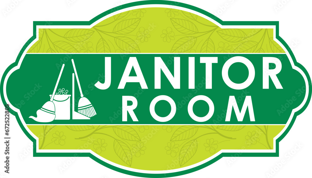 unique vector illustration of janitor room signage. Icon including ...