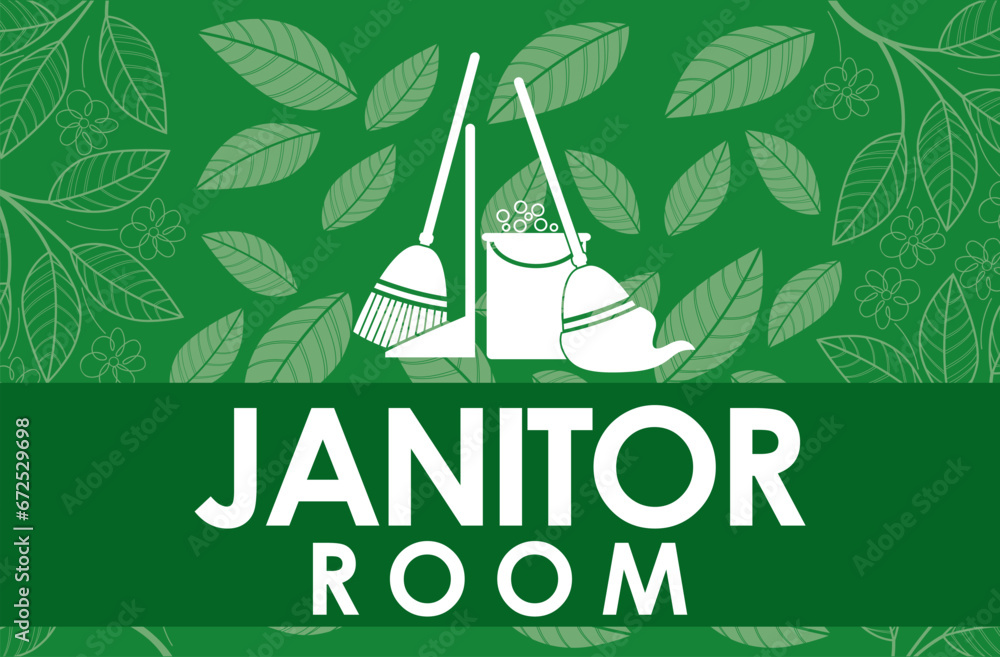 unique vector illustration of janitor room signage. Icon including ...