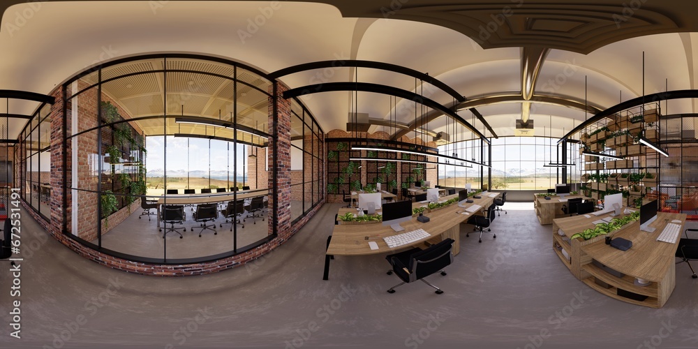 3d illustration spherical 360 vr degrees, a seamless panorama of the ...