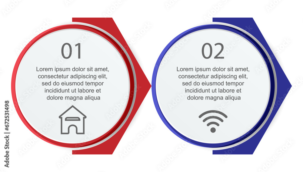 Vetor do Stock: Infografis 2 langkah, desain infografis simpel terdiri ...