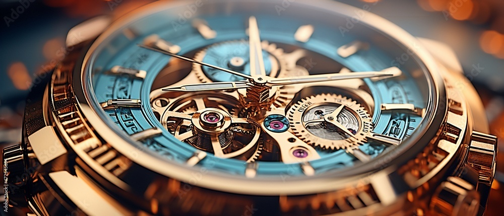 elegant timepiece. Step-by-step animation and a close-up of the ...