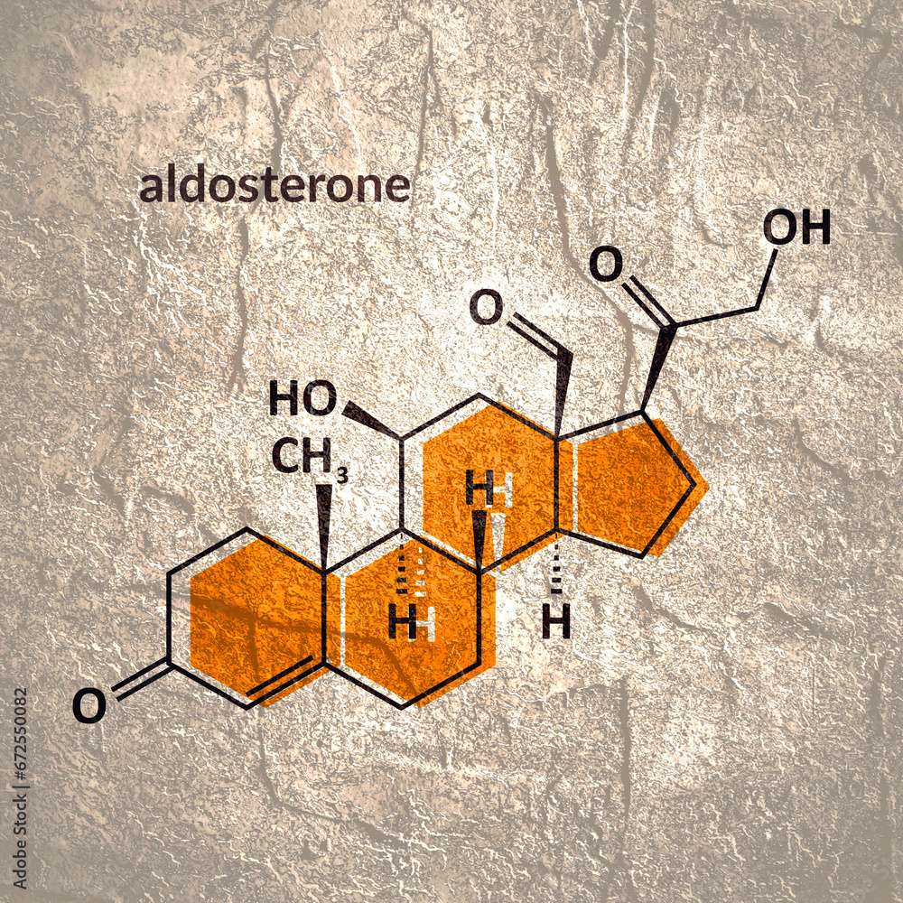 Structural chemical formula of aldosterone. Aldosterone ...