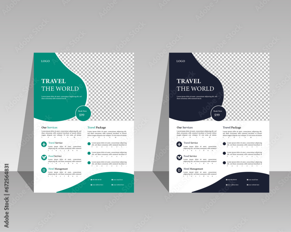 Travel Flyer, Modern Travel Flyer Template Design bundle Modern poster ...