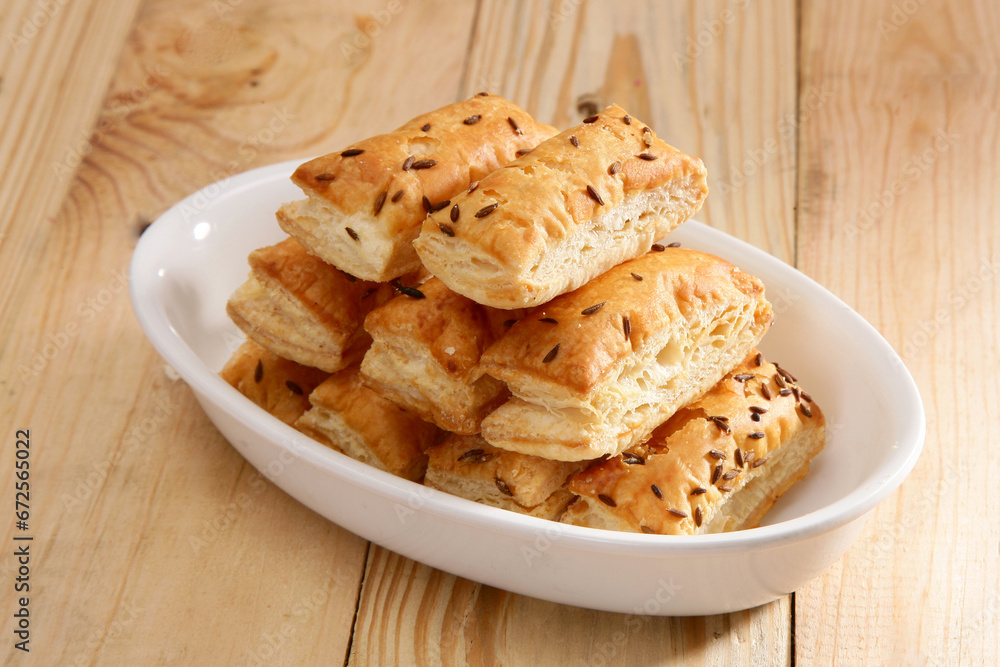 Poster Fan Khari Puff, Salty flaky and crispy bakery Snack – Wall Art ...