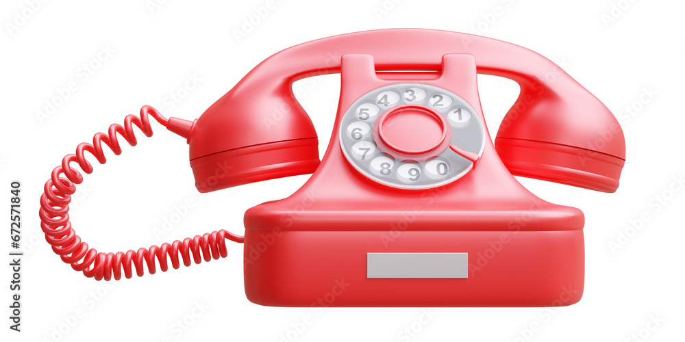 Red old telephone isolated on white transparent background, PNG Stock ...