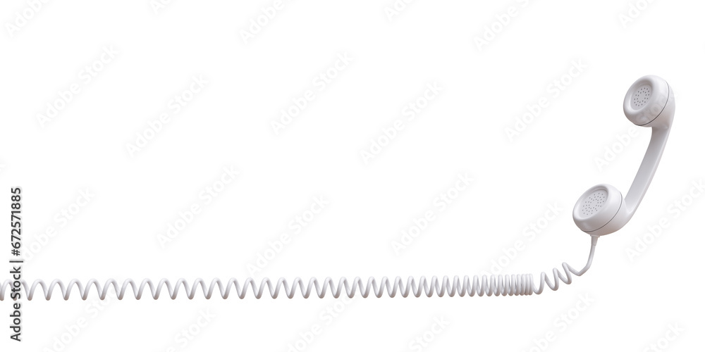 White old phone receiver isolated on white transparent background, PNG ...