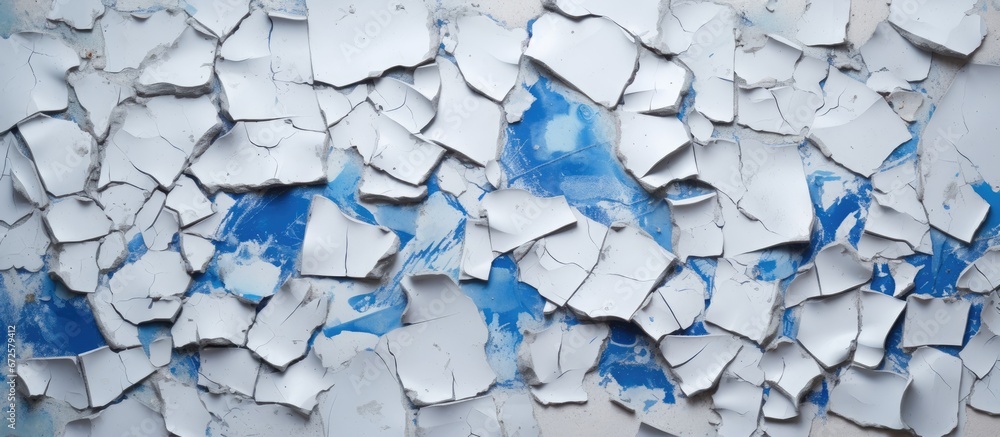 Texture of a shattered wall made from pottery with a combination of ...