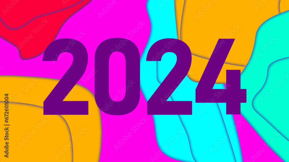 Merry Christmas and happy new year. 2024. Modern minimalistic Christmas ...
