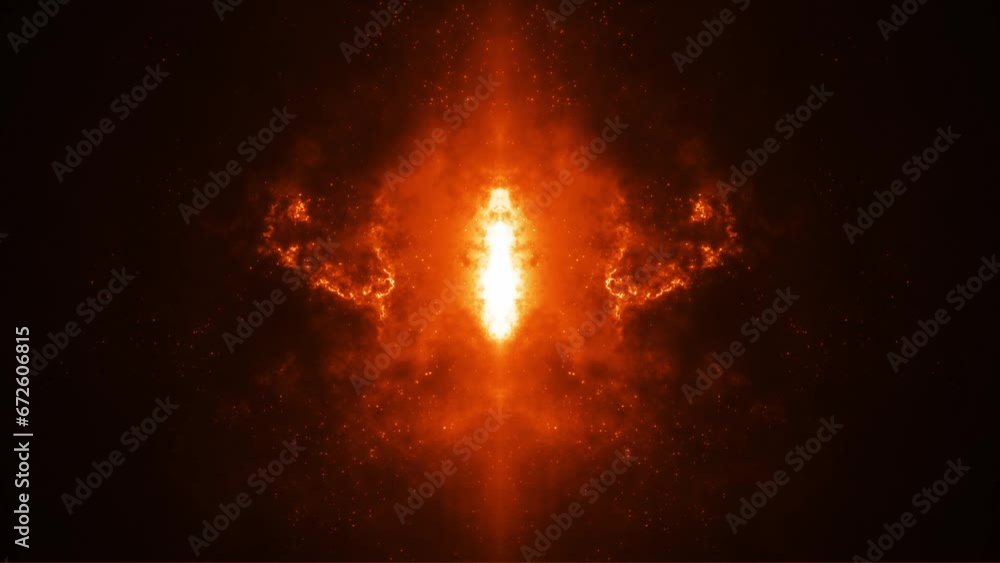 abstract 4k seamless loop background with glowing red fire lights and ...