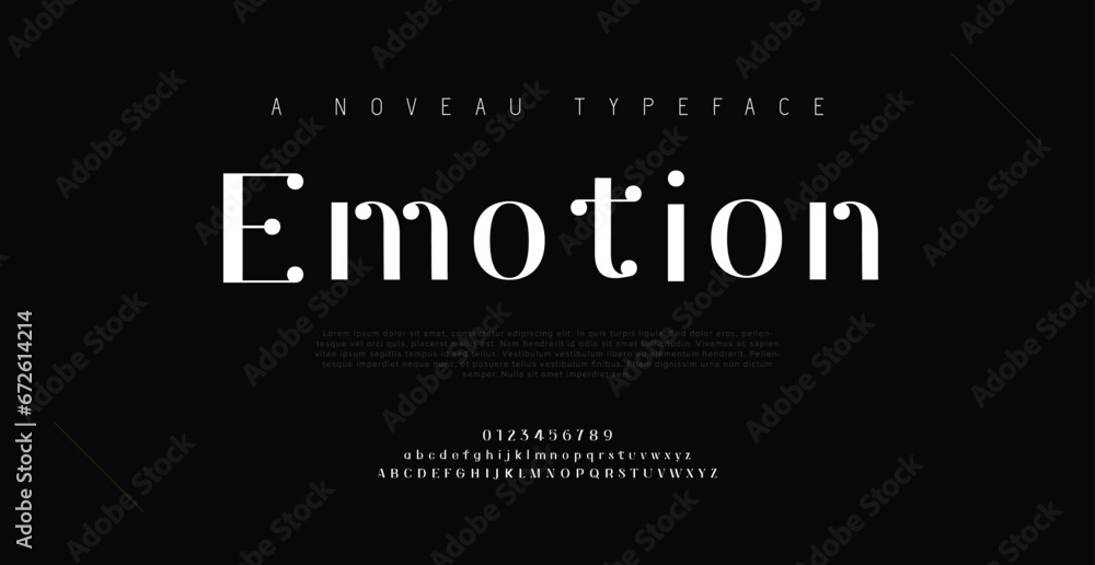 EMOTION abstract digital technology logo font alphabet. Minimal modern ...