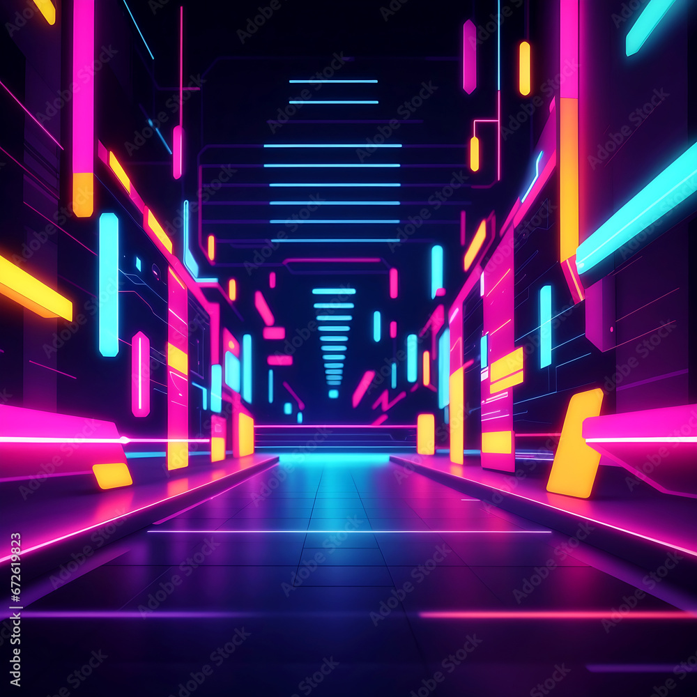 Neon polygon flat technology cyber monday background design ai ...