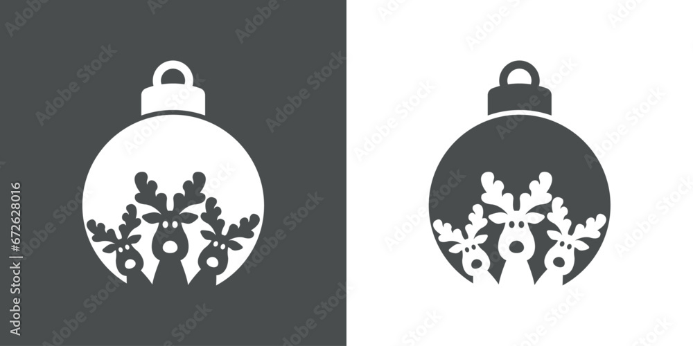 Tiempo de Navidad. Logo con silueta de bola de navidad con grupo de ...