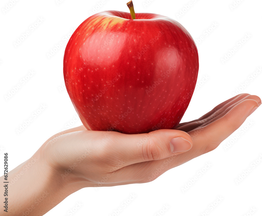 Apple on hand transparent background PNG clipart Stock Illustration ...