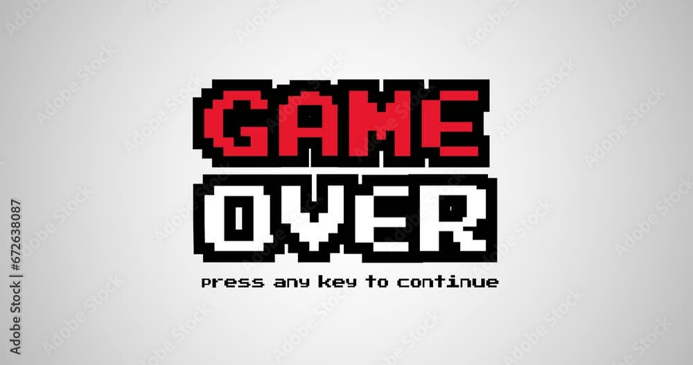 Game over white background,Pixel Game Over, 8-bit Pixel Game Over ... Game over white background,Pixel Game Over, 8-bit Pixel Game Over ...