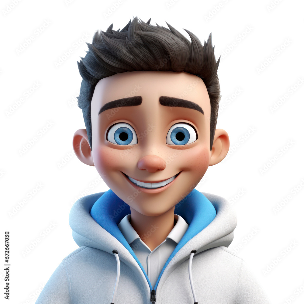 Russian male avatar with icy blue eyes and square jaw on an isolated ...