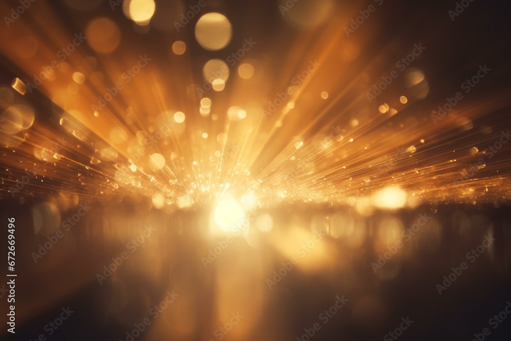 A blurry light overlay with lens flare rays, defocused glare, a vintage ...