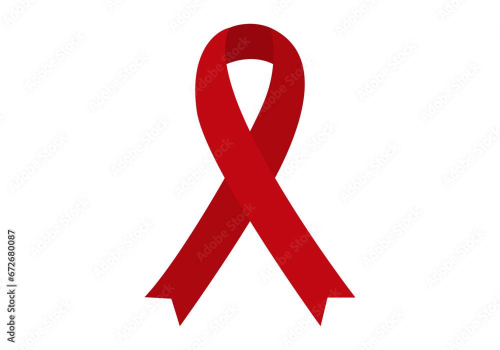 Lazo rojo del VIH o sida. Stock Vector | Adobe Stock