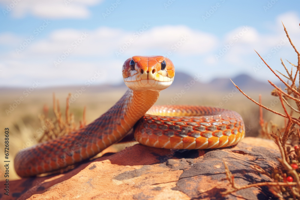 awe-inspiring beauty of a venomous snake, with its striking eyes and ...