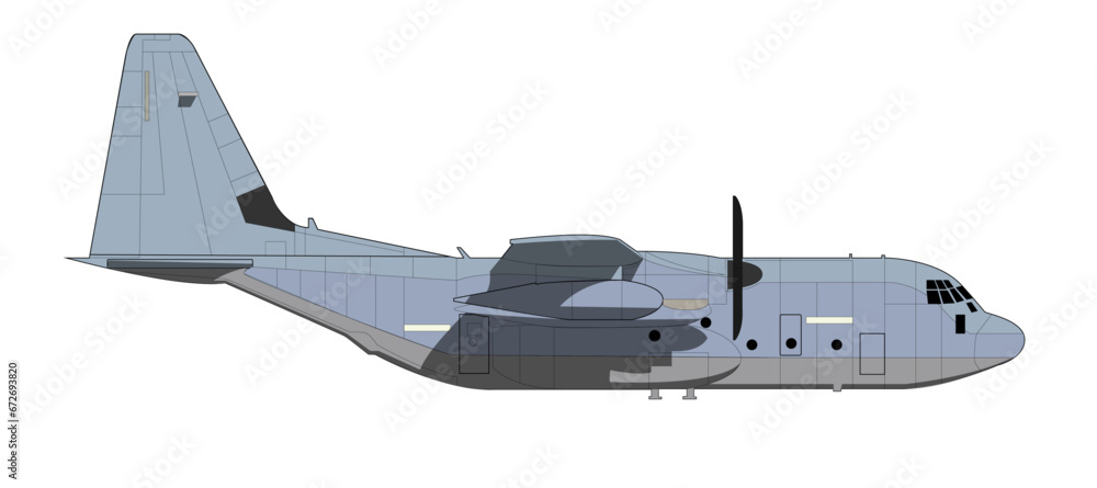 Lockheed Martin USMC C-130J Editable Vector Illustration - For Patches ...