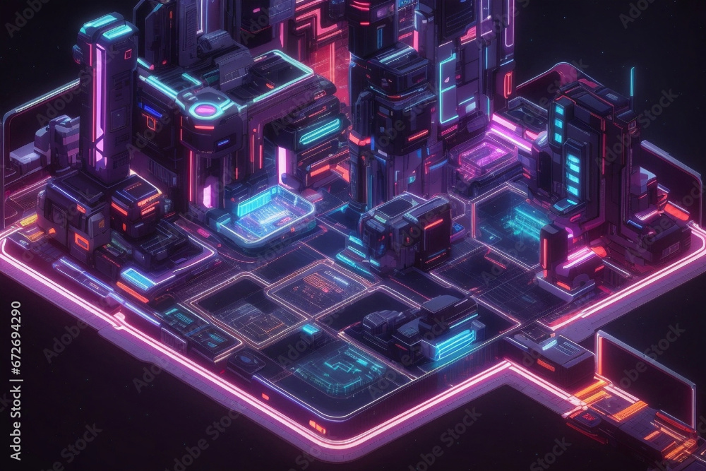 Cyberpunk Space Station - Generative ai, üretken yapay zeka, Stock ...