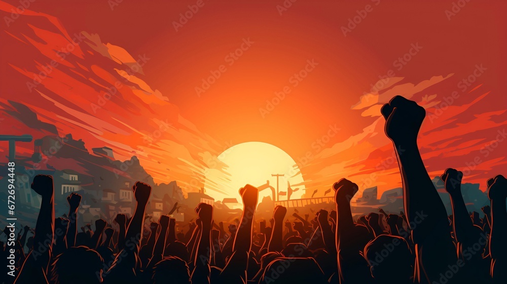 People's Hands Up - Digital Art Celebrating Human Rights Day, United in ...